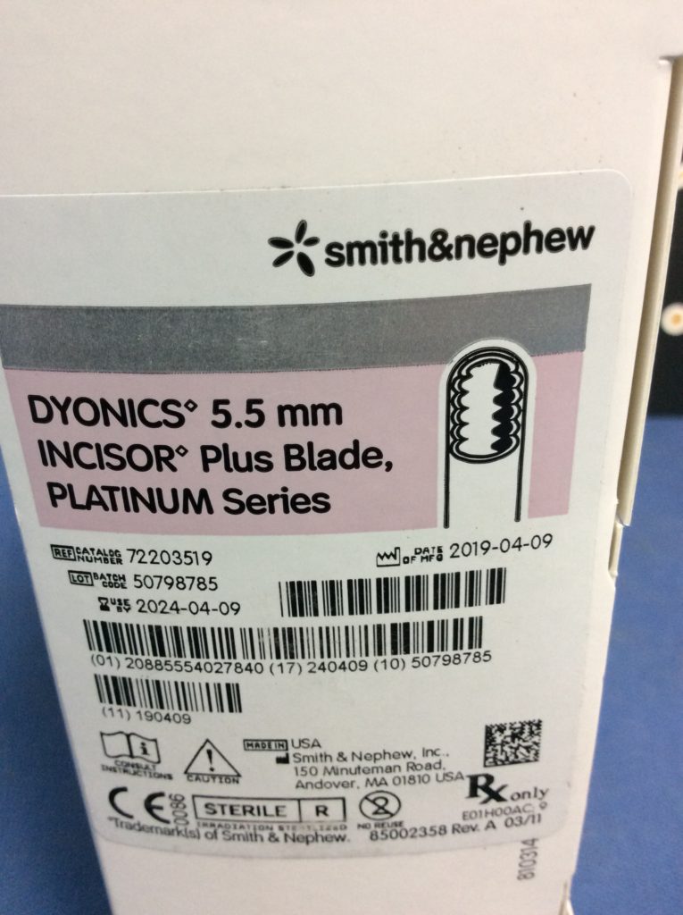 Dyonics 5.5 mm Incisor Plus Blade, Platinum Series ( 6 Blades in Box ...