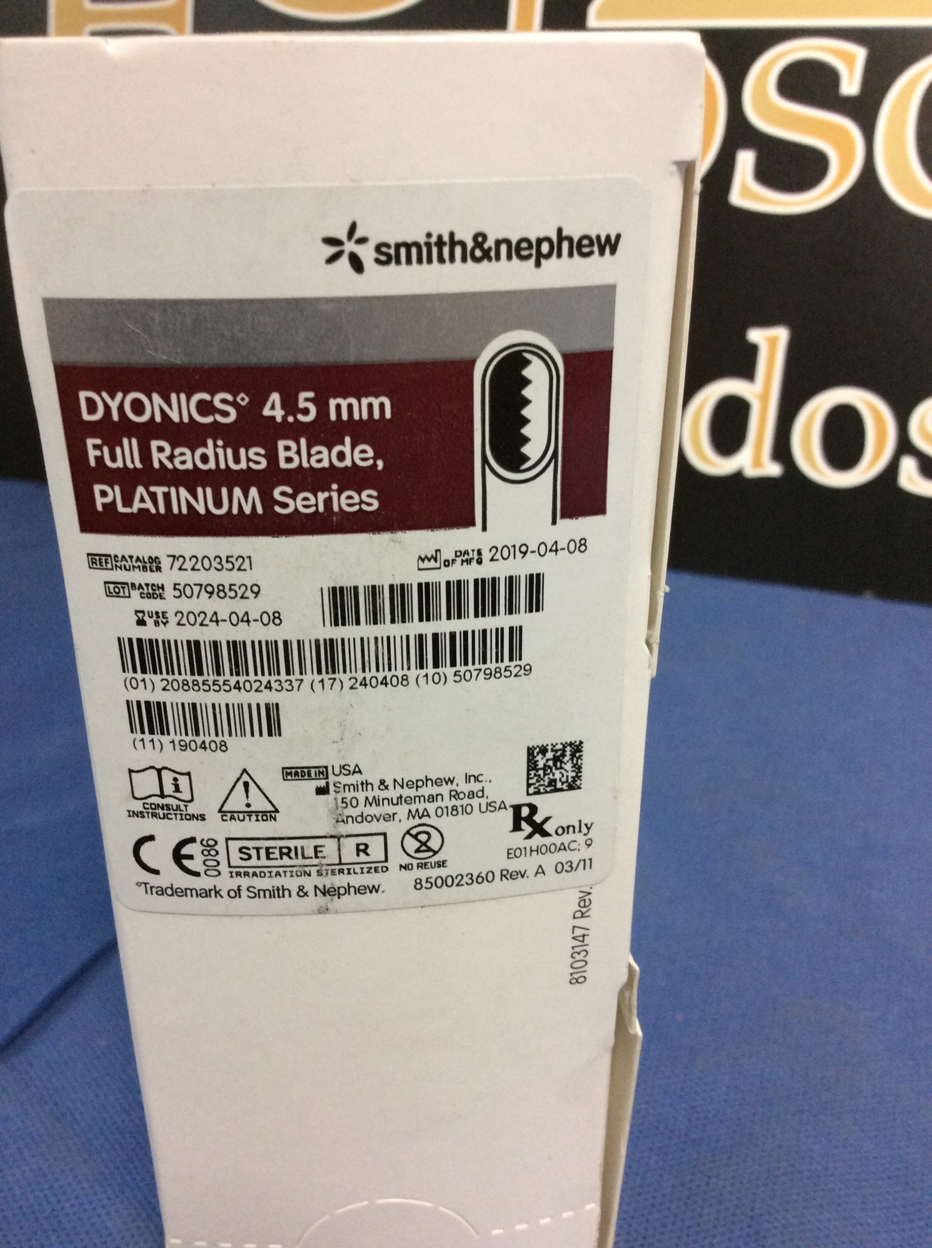 Dyonics 4.5 mm Full Radius Blade, Platinum Series ( 6 Blades in Box ...