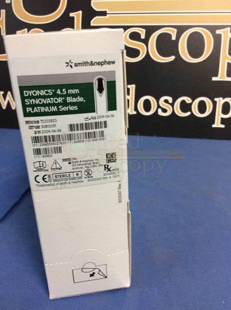 Dyonics 4.5 mm Synovator Blade, Platinum Series ( 6 Blades in Box ) Ref ...